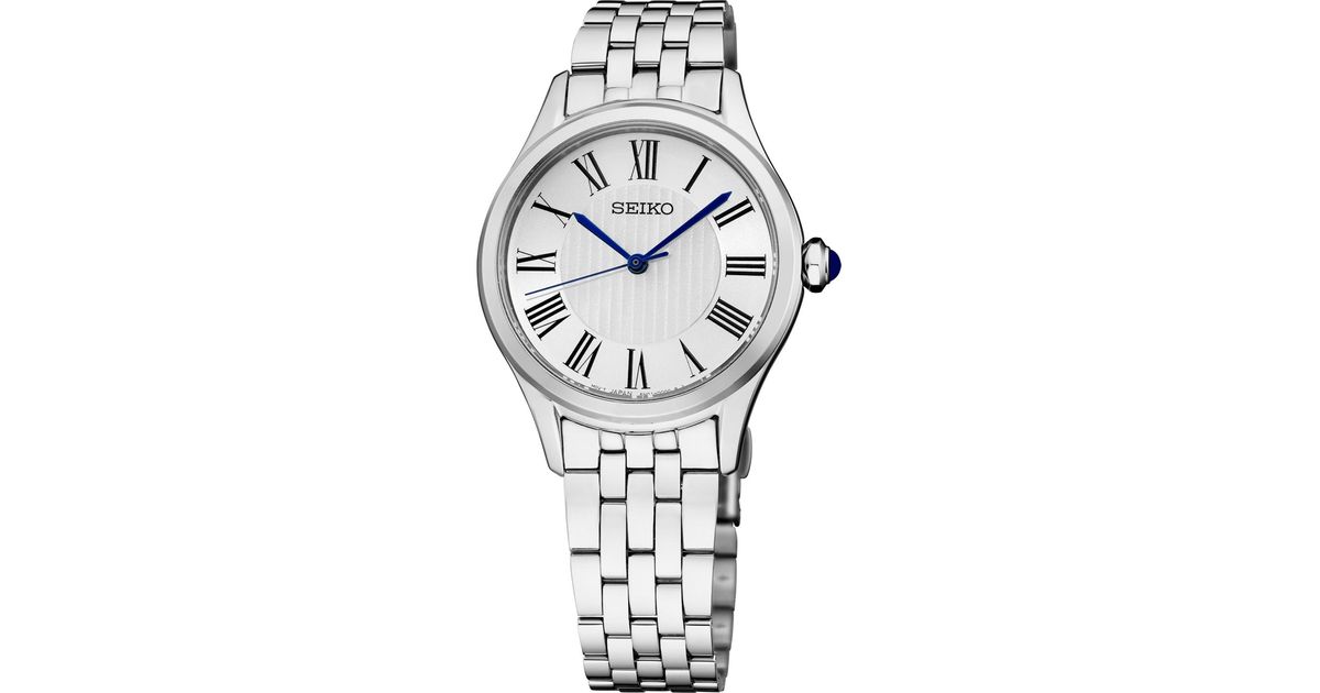 Seiko Essentials Stainless Steel Bracelet Watch in Gray | Lyst