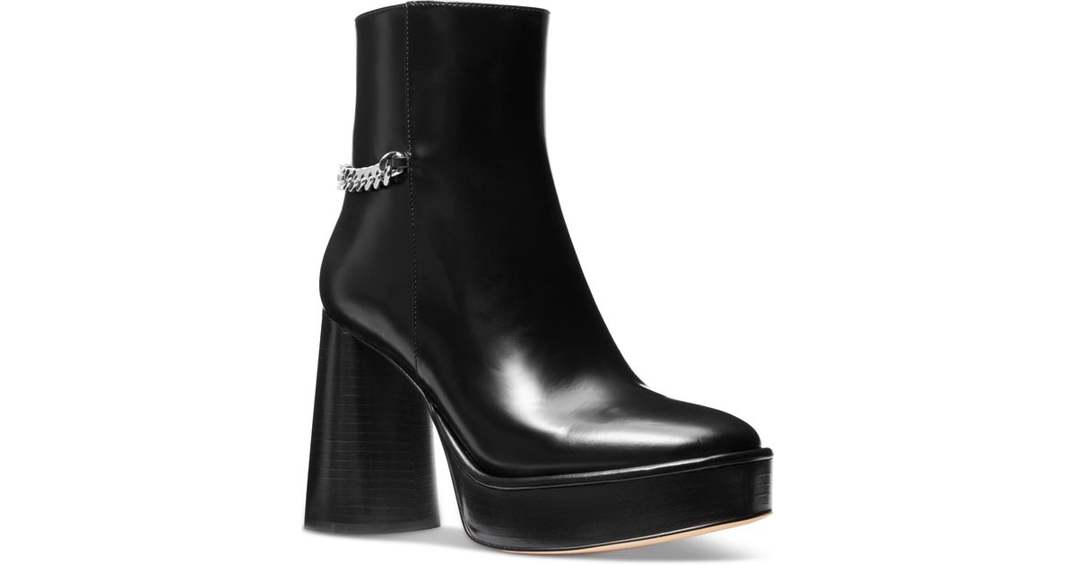 Michael Kors Michael Carlisle Chain-detail High Heel Platform Booties ...