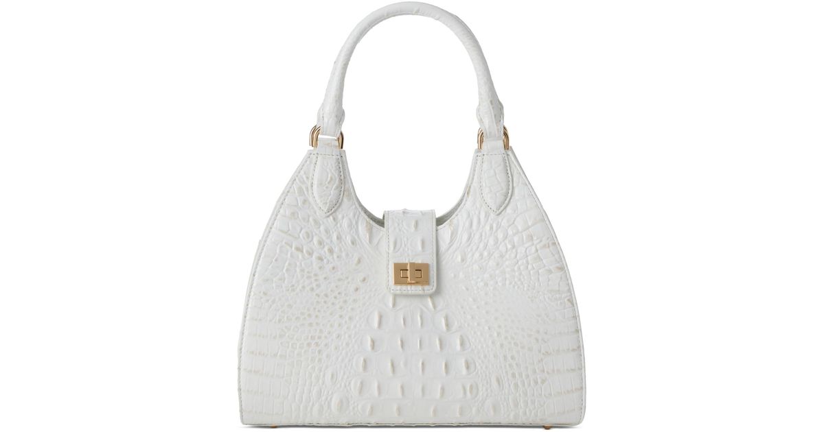 Brahmin Adrian Melbourne Small Leather Satchel in Gray | Lyst