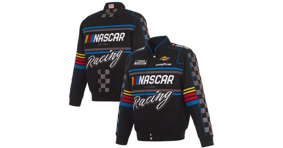 JH Design Nascar Full-snap Twill Uniform Jacket in Blue for Men | Lyst