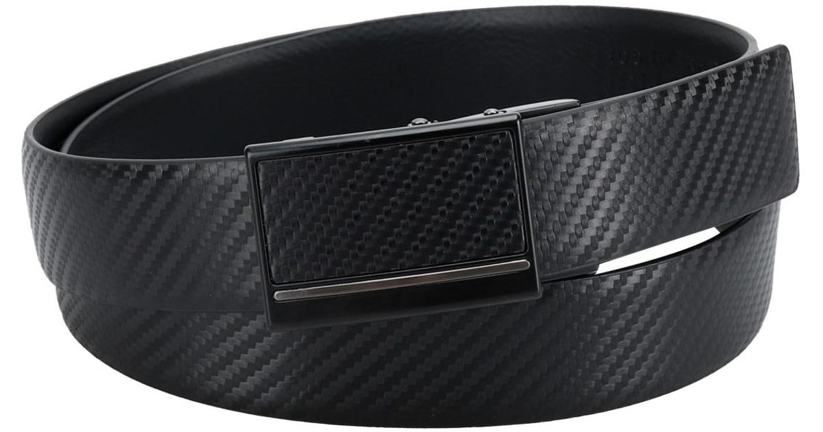 Kenneth Cole Exact System Track Lock Carbon Texture Belt in Black for ...