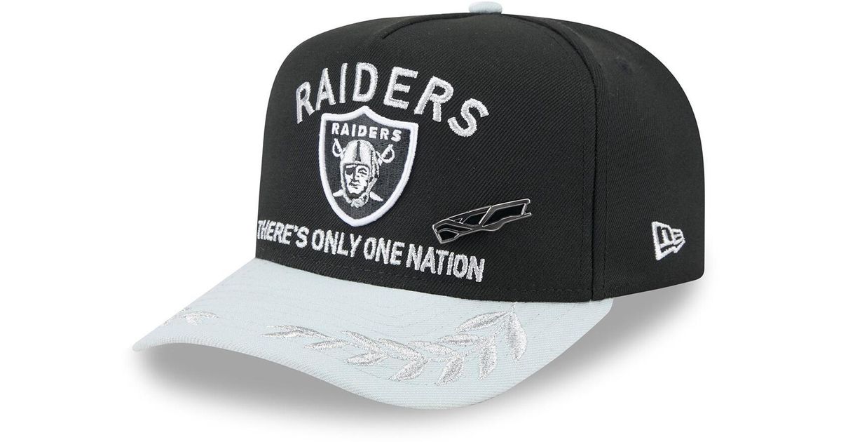 KTZ Black/silver Las Vegas Raiders 2025 Nfl Draft On Stage A-frame ...