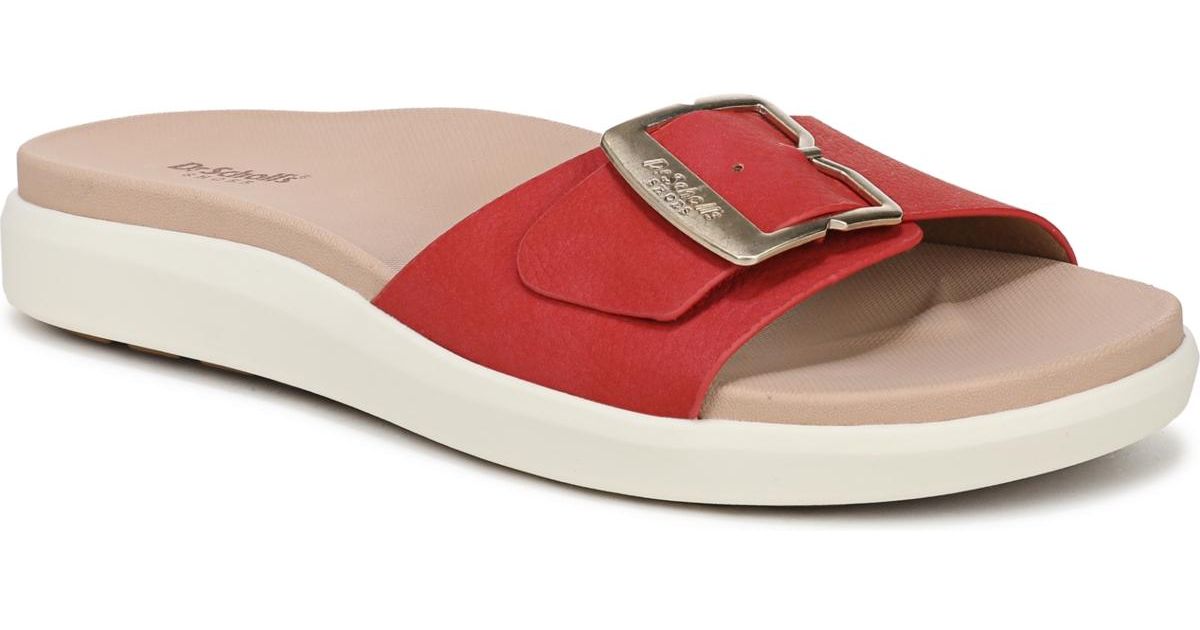 Dr. Scholls All Right Round Toe Slide Sandals in Pink | Lyst