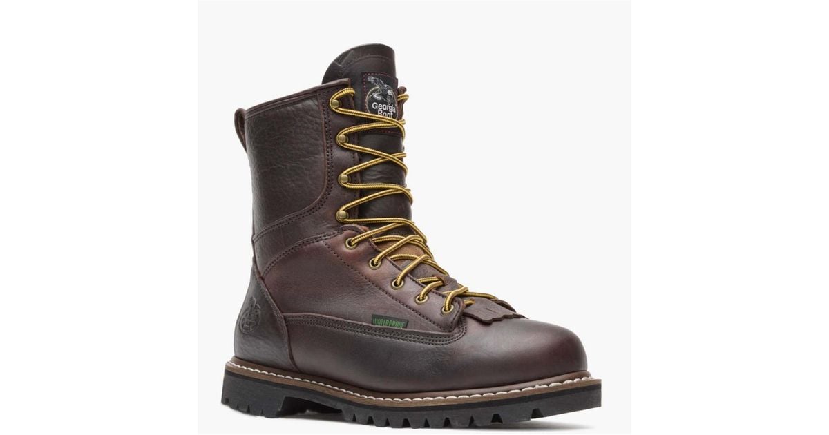 Georgia Boot Waterproof Lace-to-toe Work Boot in Brown for Men | Lyst