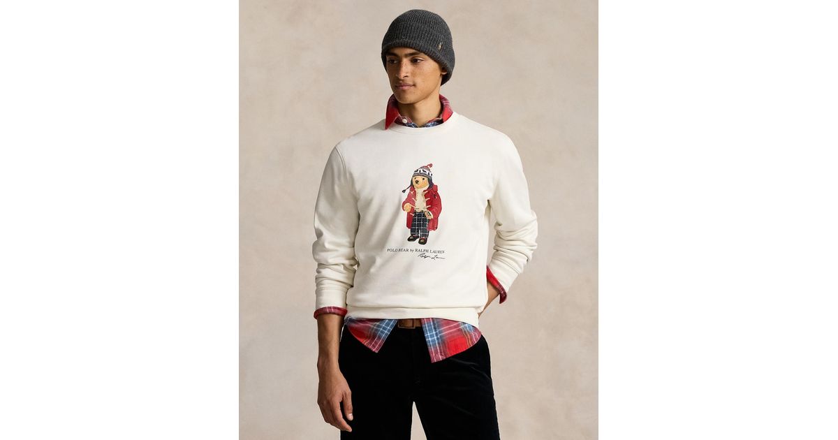 Polo Ralph Lauren Polo Bear Fleece Sweatshirt in Natural for Men | Lyst