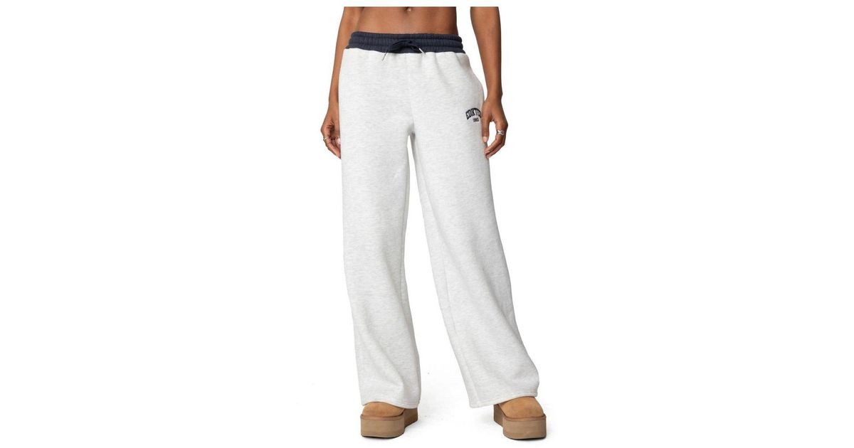 Edikted Contrast Embroidered Sweatpants | Lyst
