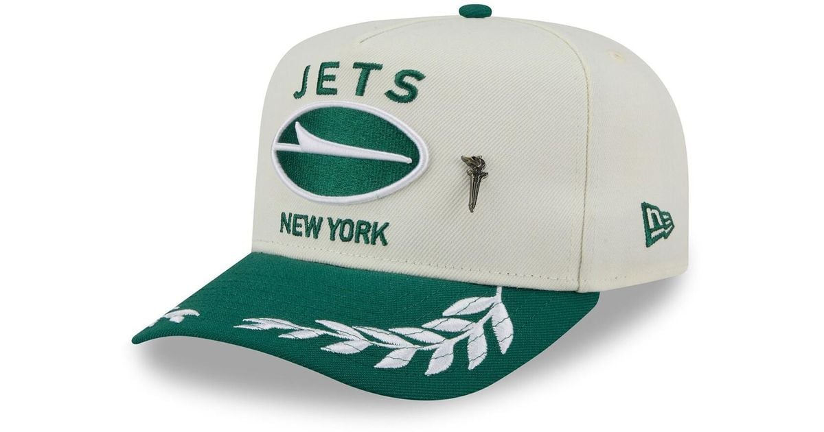 KTZ Cream/green New York Jets 2025 Nfl Draft A-frame 59fifty Fitted Hat ...