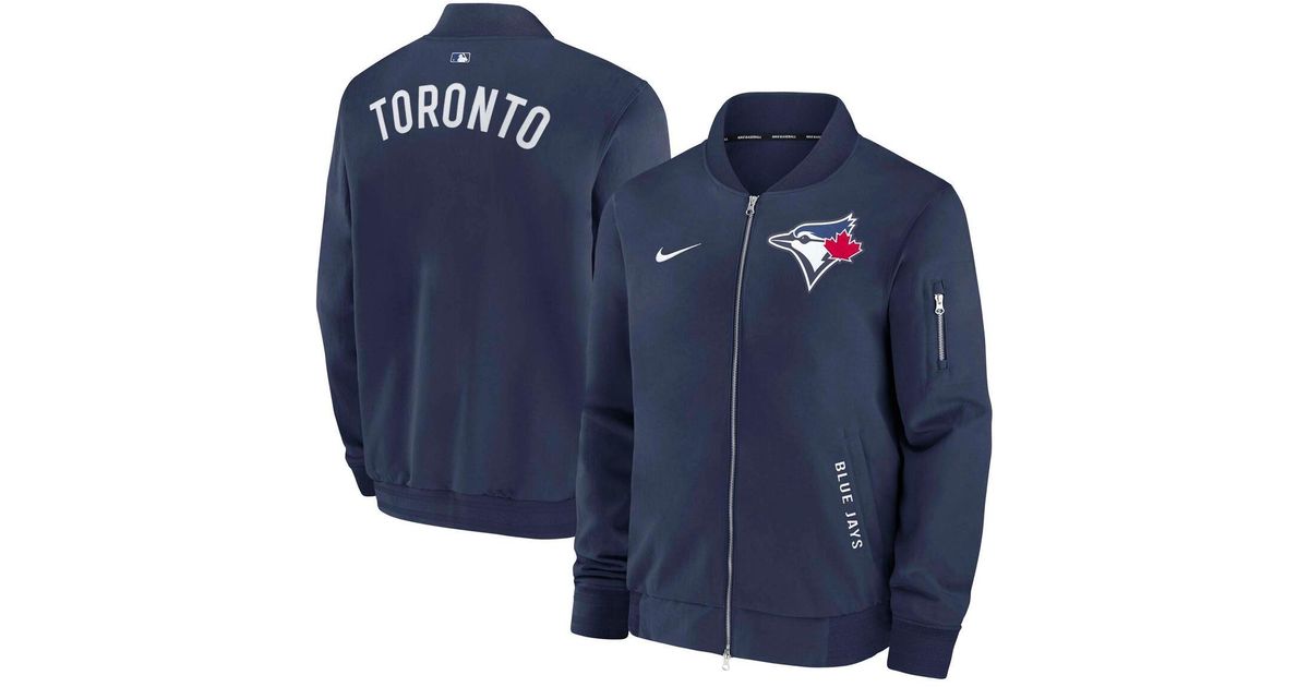 Nike Toronto Blue Jays Authentic Collection Dugout Full-zip Bomber ...