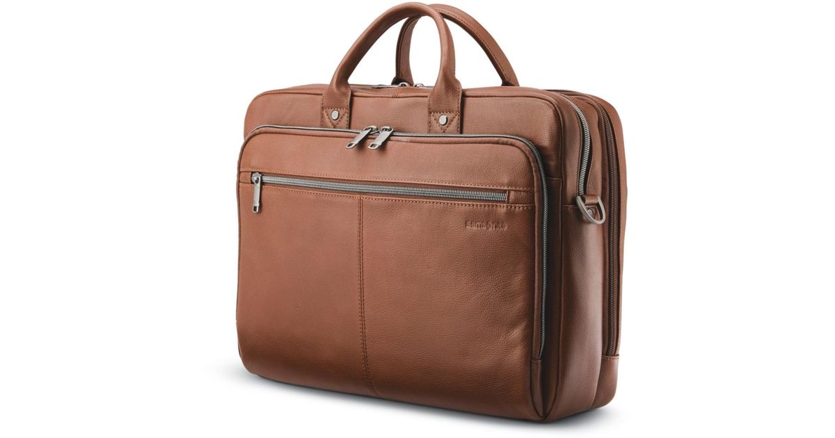 Samsonite Classic Leather Toploader in Brown | Lyst