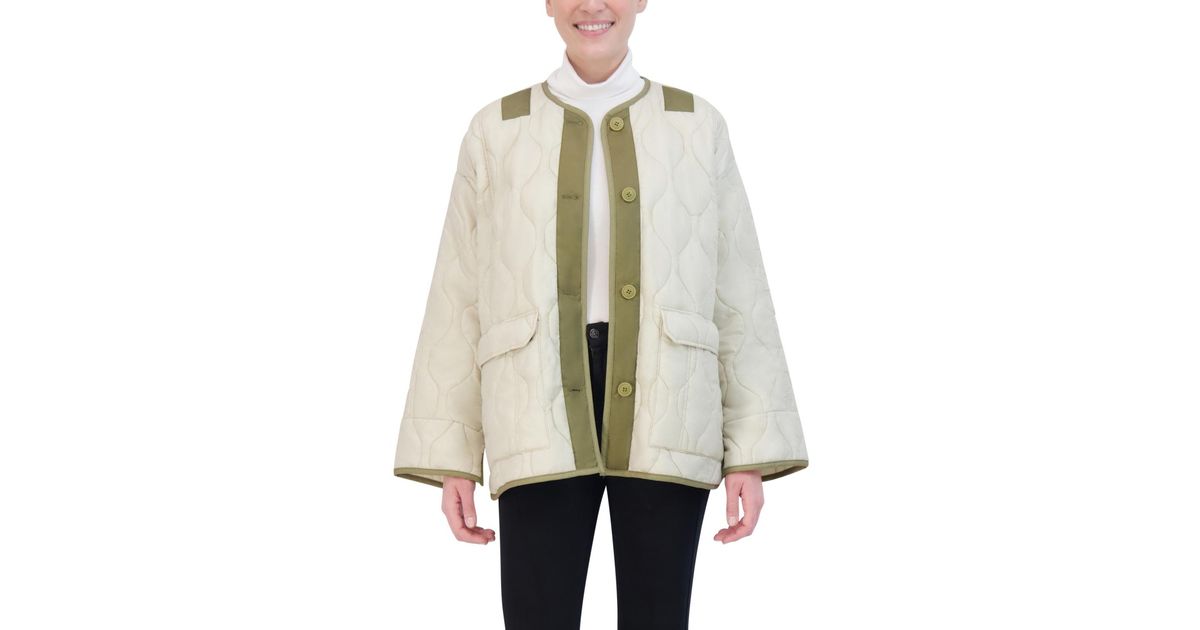 Hudson Jeans Onion Quilting Oversized Liner Jacket in Natural | Lyst