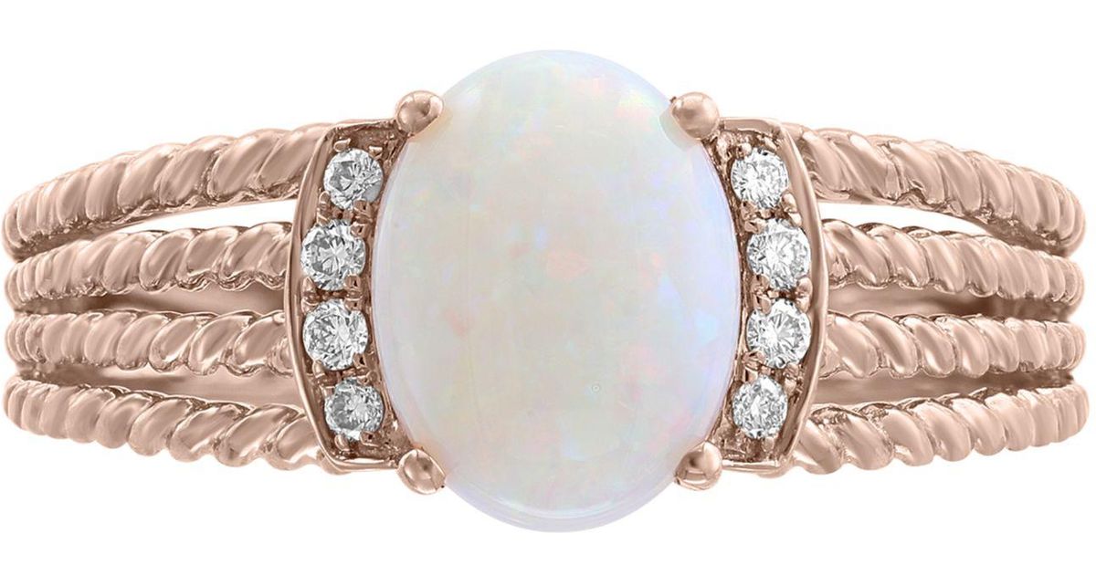 Effy Effy® Opal (9/10 Ct. T.w.) & Diamond Accent Rope-look Multi-row ...