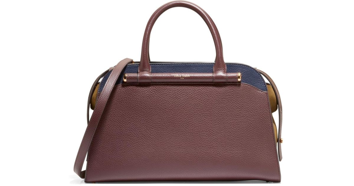 Cole Haan Catherine Large Satchel Bag in Purple | Lyst