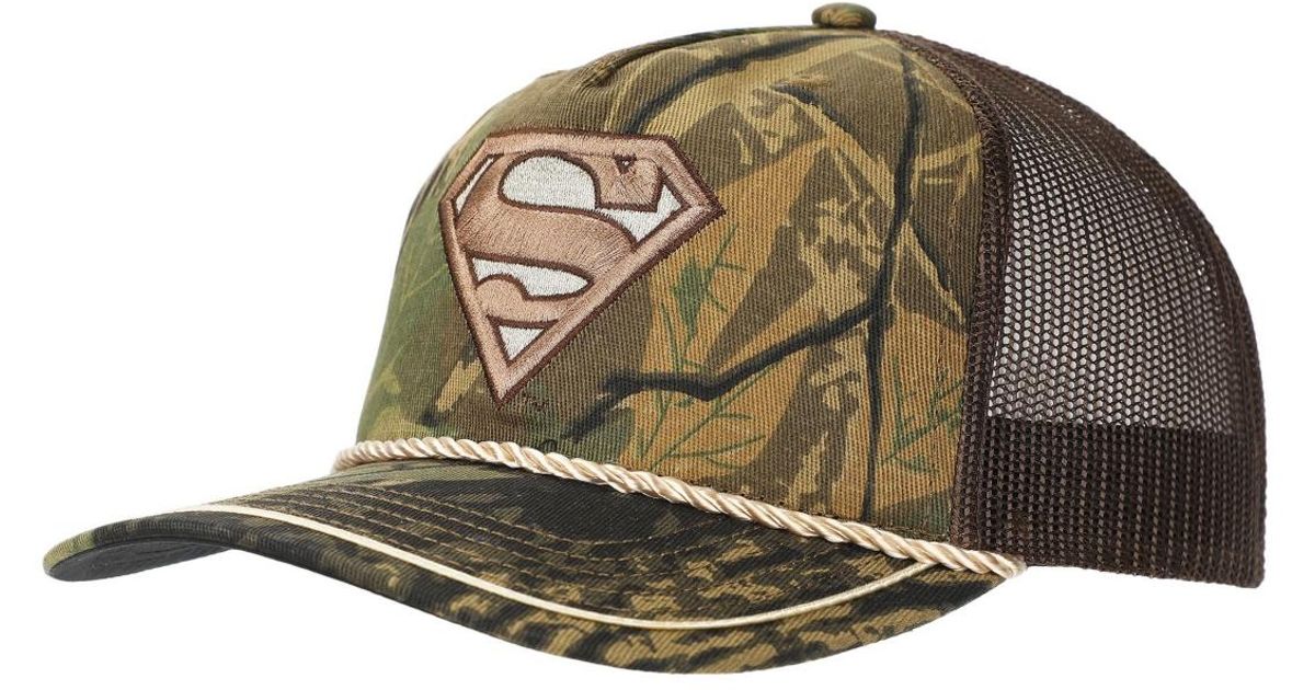 Dc Comics Superman Embroidered Logo Camouflage Retro Trucker Hat in ...