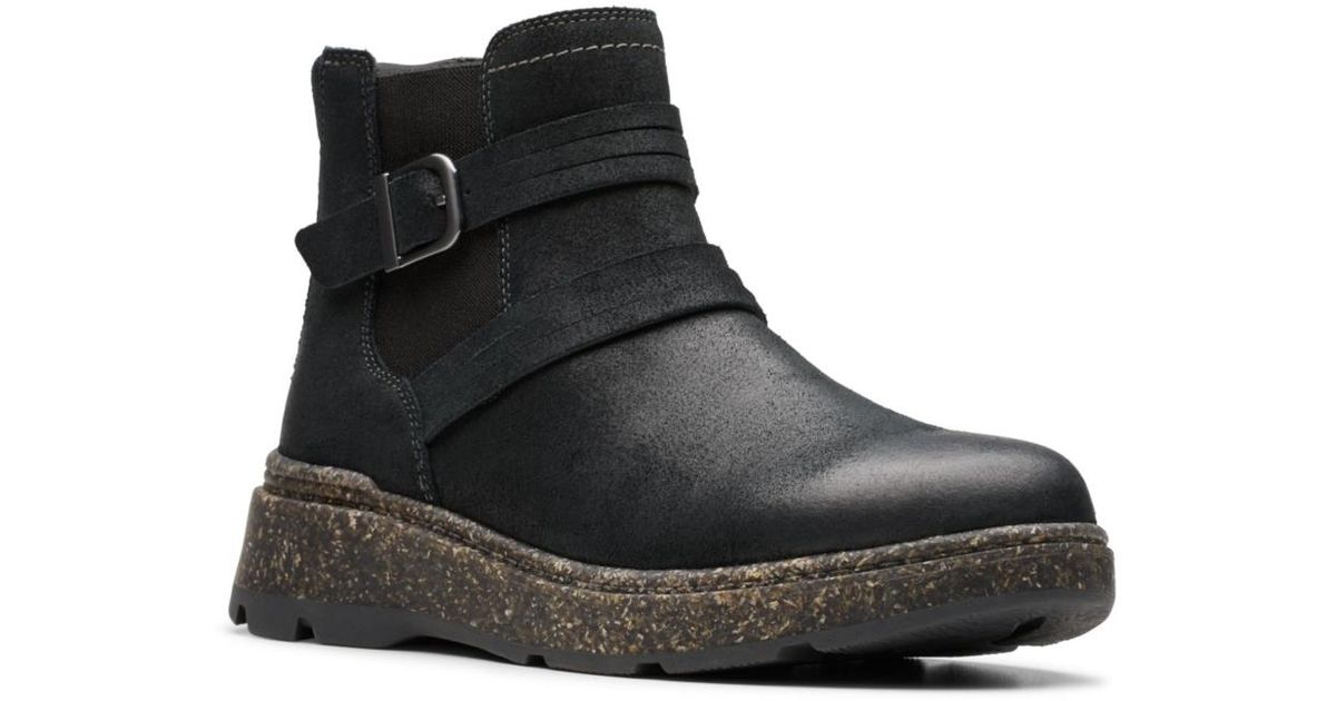 Clarks Collection Noralyn Strap Boots in Black | Lyst