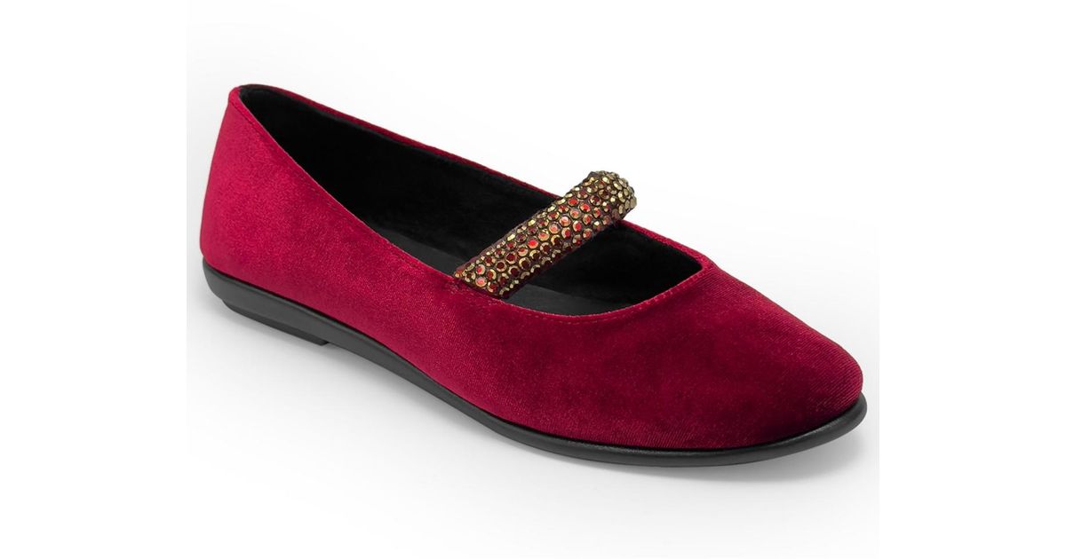 Aerosoles Brisa Round Toe Ballet Flats in Red | Lyst