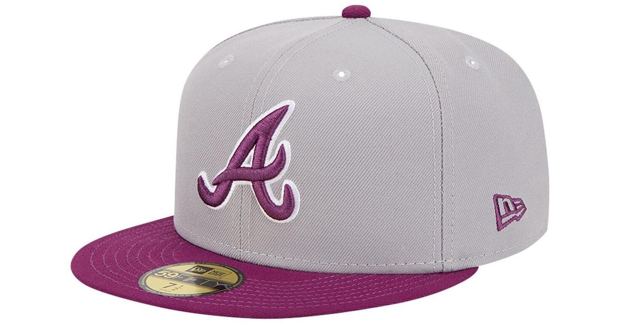 KTZ Gray/purple Atlanta Braves Two-tone Color Pack 59fifty Fitted Hat ...