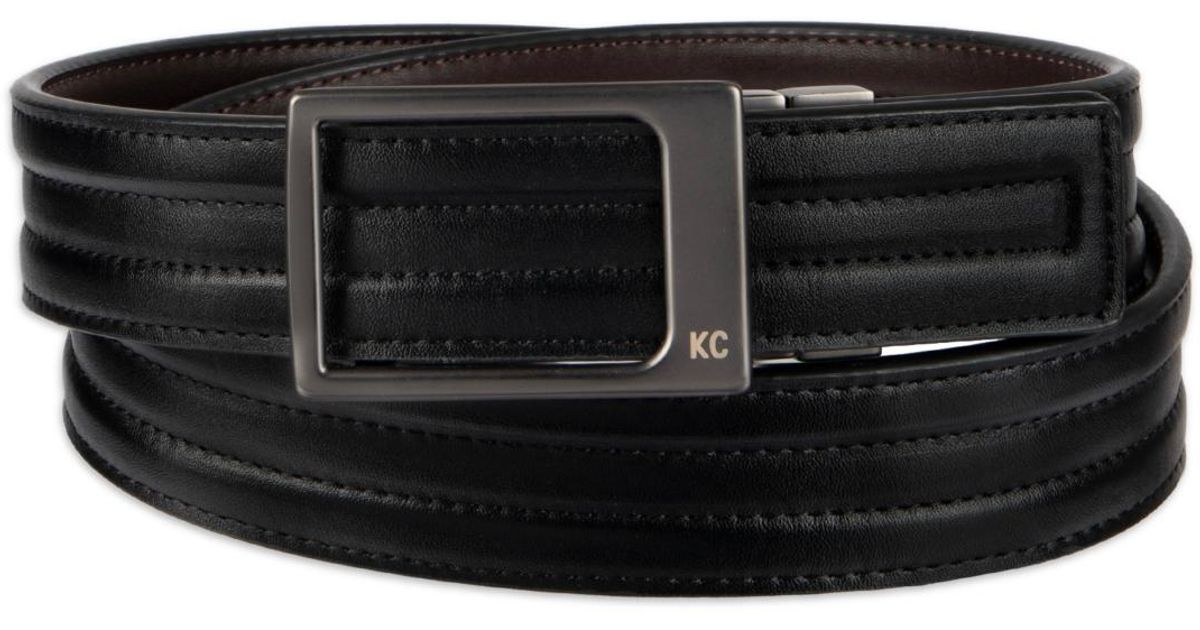 Kenneth Cole Reversible Compression Plaque Locking Buckle Belt in Black ...