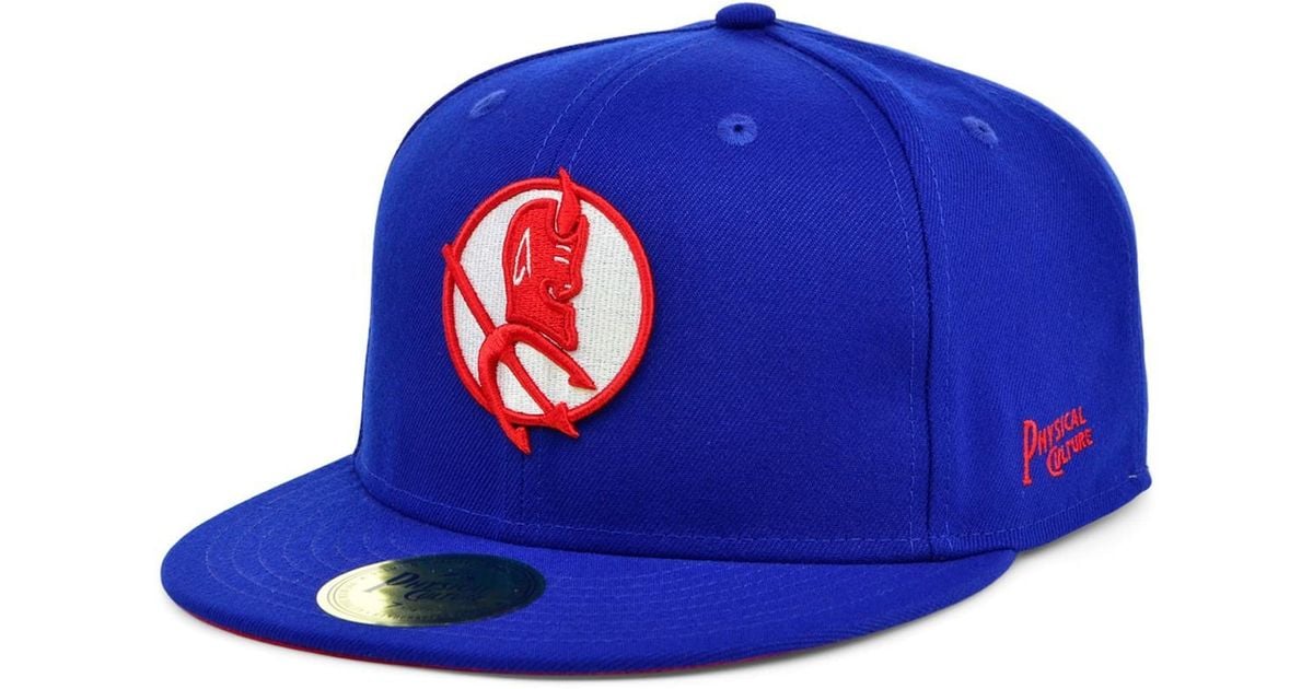 Physical Culture Los Angeles Red Devils Black Fives Fitted Hat in Blue ...