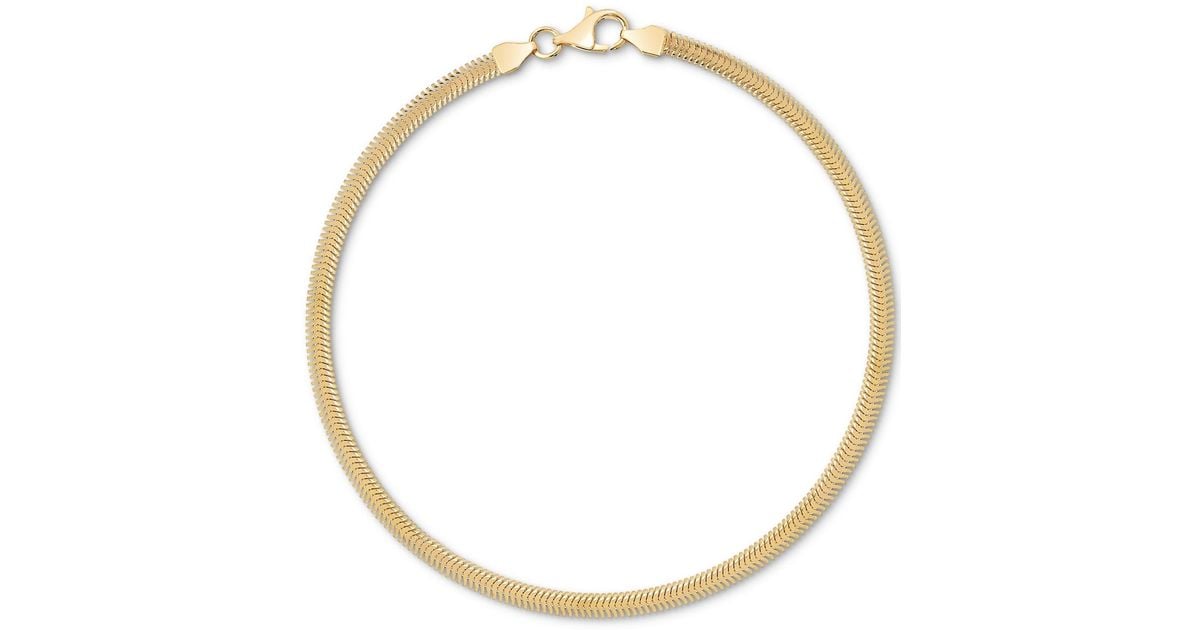 Macy's Diamond Cut Snake Chain Bracelet (3mm in Metallic | Lyst