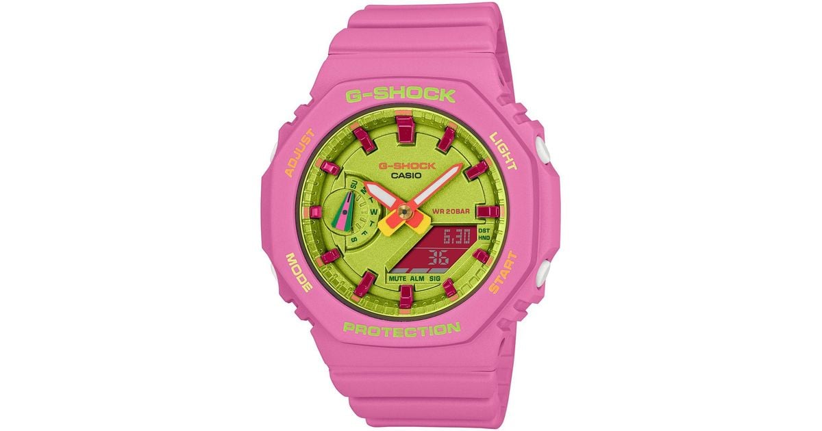 G-Shock Unisex Pink Resin Watch 42.9mm, Gmas2100bs4a | Lyst