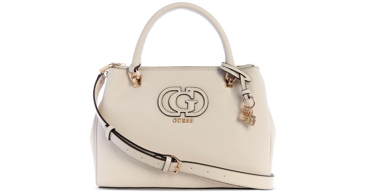 Guess Calebra Small Hobo Status Satchel Bag in Natural | Lyst