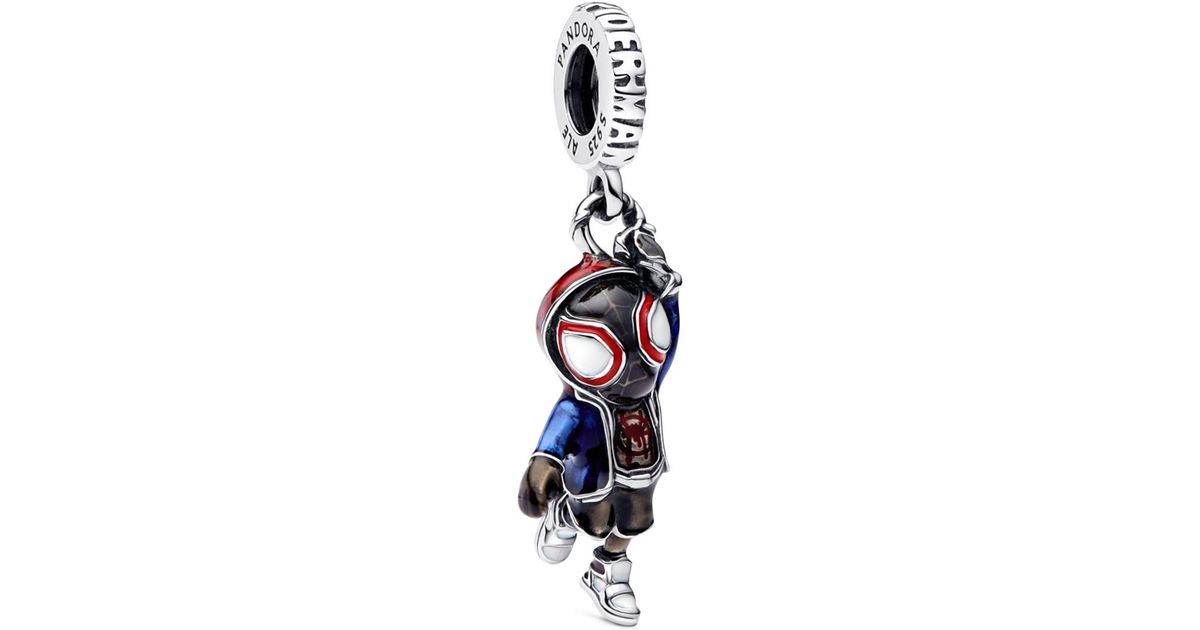 PANDORA Marvel Spider-man Miles Morales Dangle Charms in Black | Lyst
