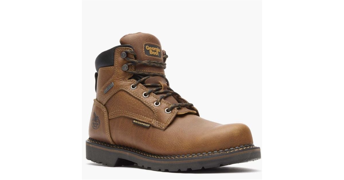 Georgia Boot Georgia Giant Revamp Waterproof Work Boot in Brown | Lyst
