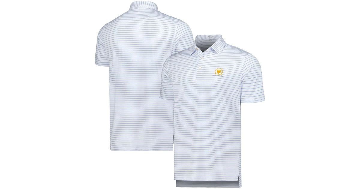 Peter Millar Presidents Cup Drum Performance Jersey Polo Shirt in Blue ...
