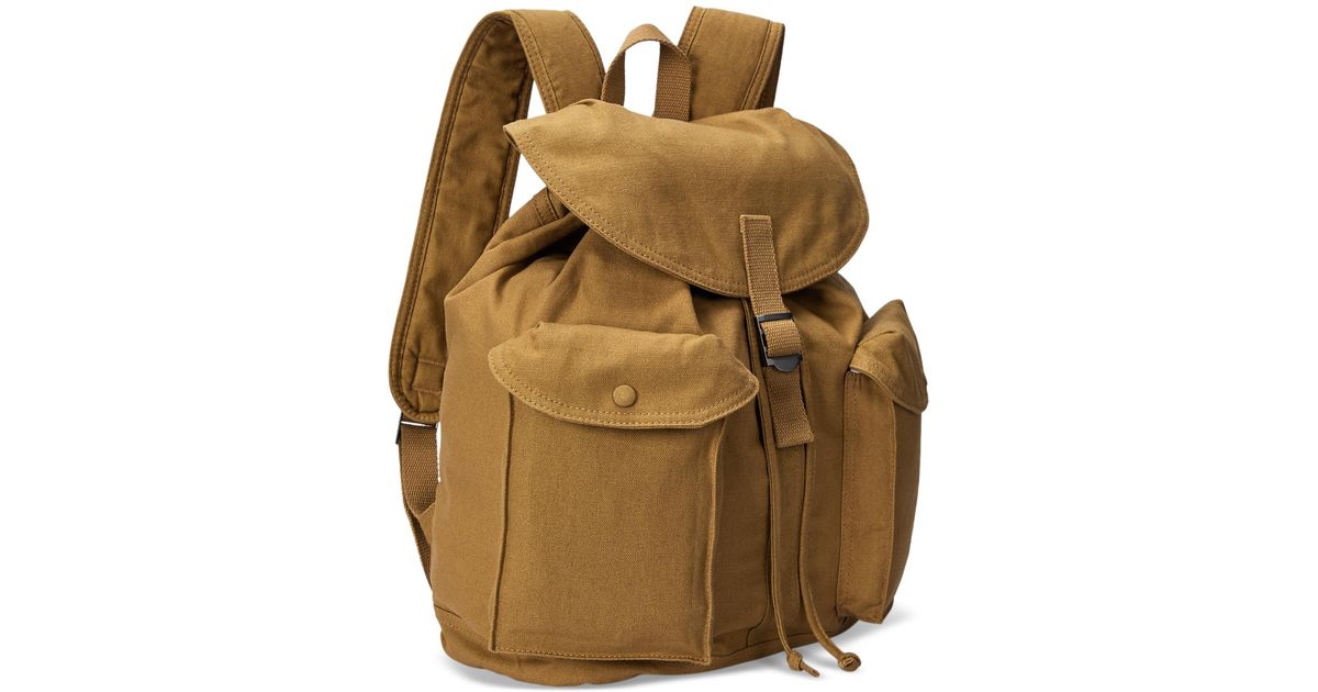 Polo Ralph Lauren Flap-top Canvas Backpack in Brown for Men | Lyst