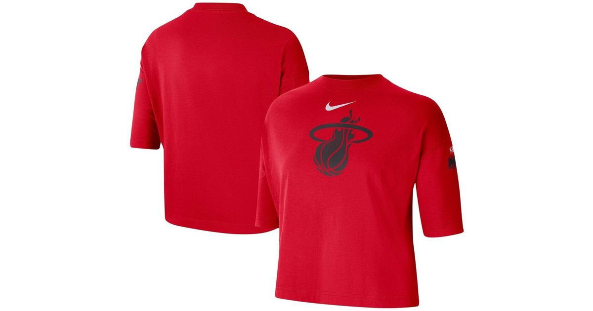Nike Miami Heat 2024/25 City Edition Courtside Boxy T-shirt in Red | Lyst