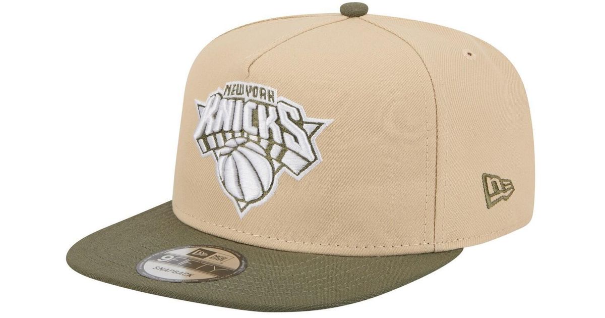 KTZ Khaki/olive New York Knicks Color Pack Two-tone A-frame 9fifty ...