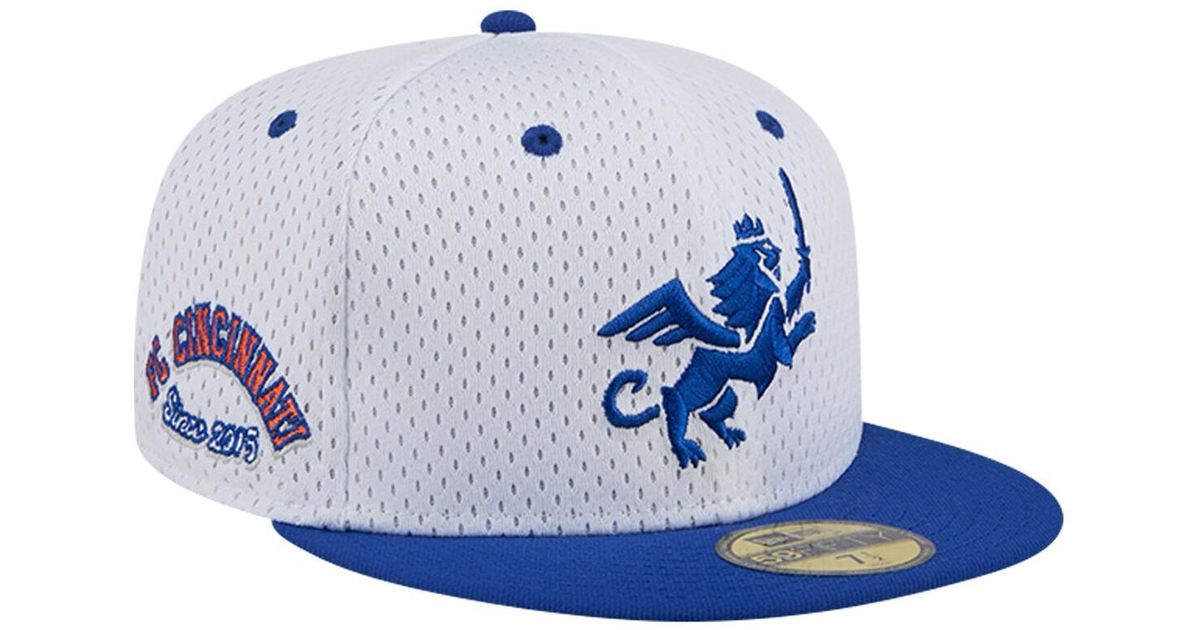 KTZ Gray Fc Cincinnati Throwback Mesh 59fifty Fitted Hat in Blue for ...