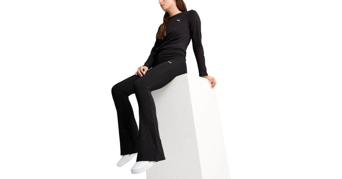 PUMA Essential High-waist Flare-leg leggings in Black | Lyst