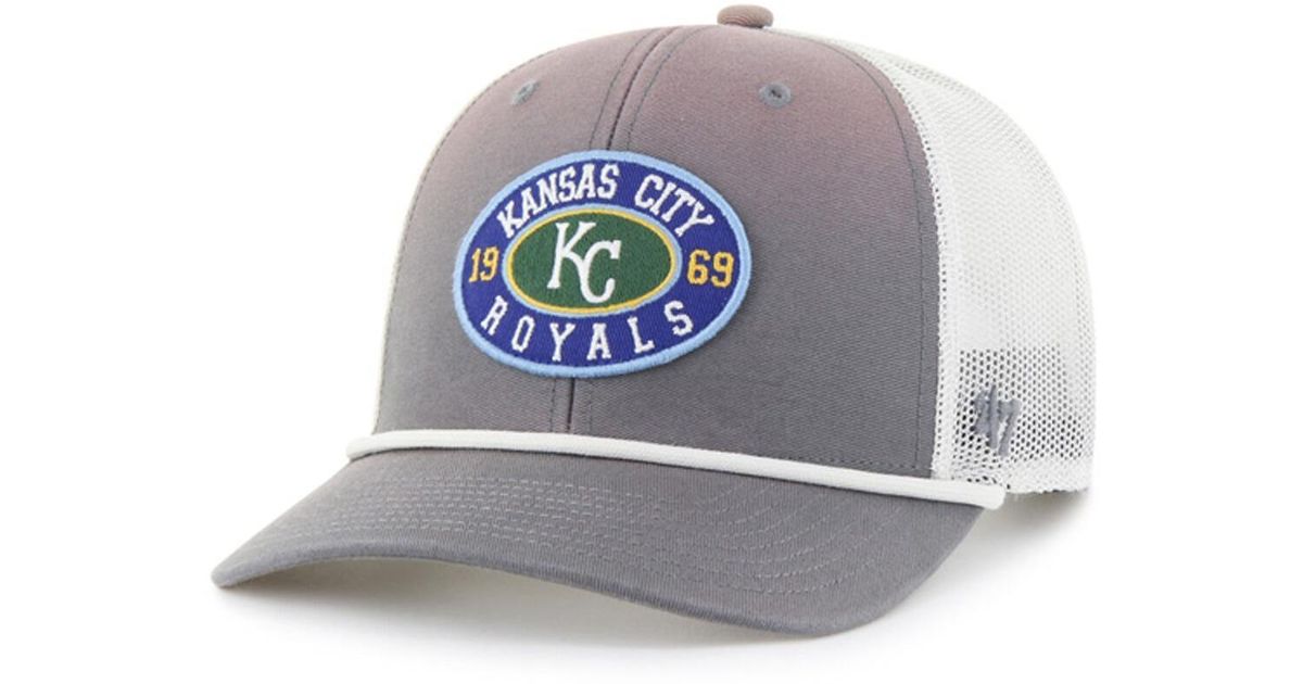 '47 Gray/white Kansas City Royals Tide Sweep Rope Trucker Adjustable ...