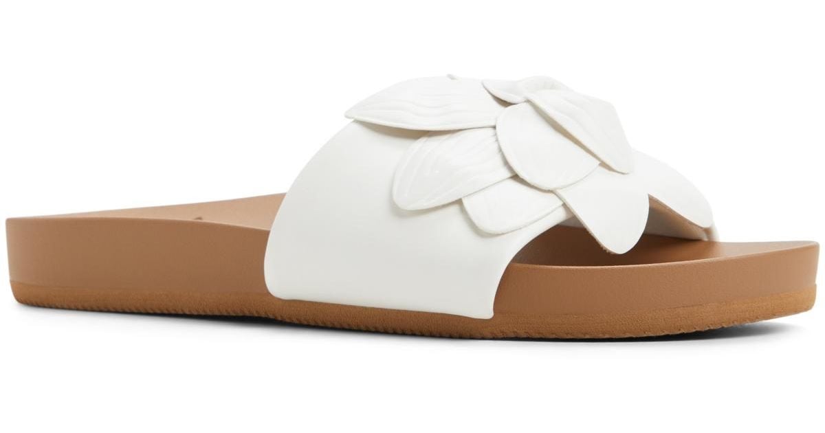 Roxy Flower Girl Slip-on Flat Sandals in White | Lyst