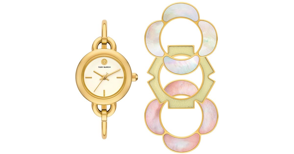 Tory Burch The Kira -tone Stainless Steel Bangle Bracelet Watch 27mm ...