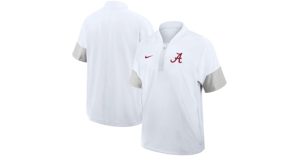 Nike Alabama Crimson Tide 2025 Sideline Short Sleeve Quarter-zip Coach ...