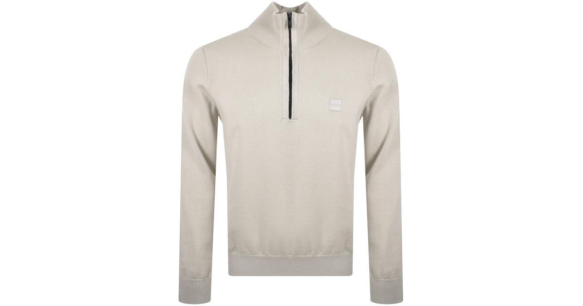 BOSS Boss Kanobix Half Zip Jumper in Gray for Men | Lyst