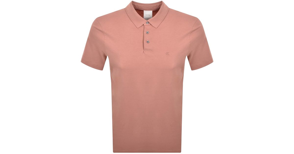 Calvin Klein Chest Emblem Polo Sunset Rose in Pink for Men | Lyst UK