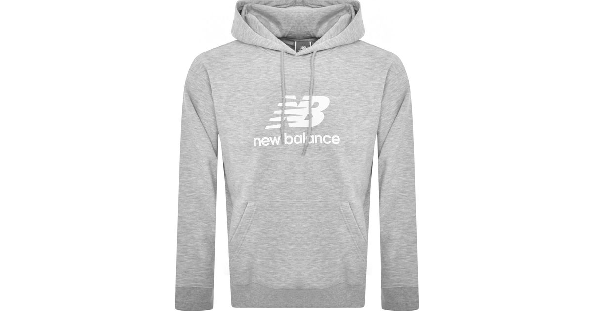New Balance Sport Essentials Logo Hoodie in Gray for Men | Lyst