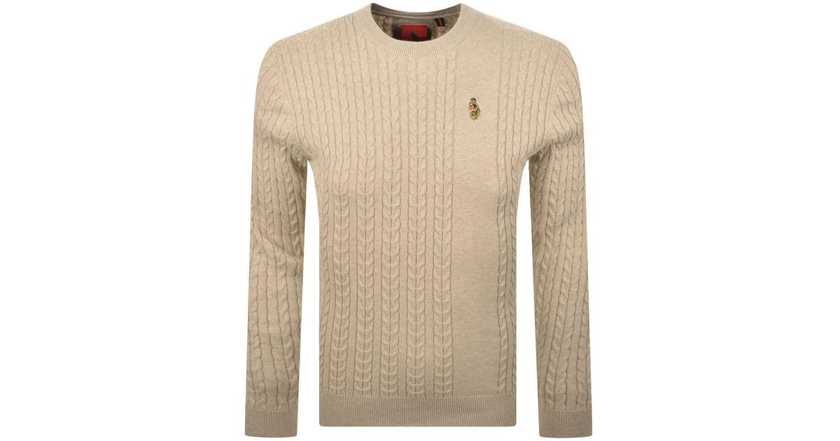 Luke 1977 Horton 1000 Knit Jumper Stone in Natural for Men | Lyst UK