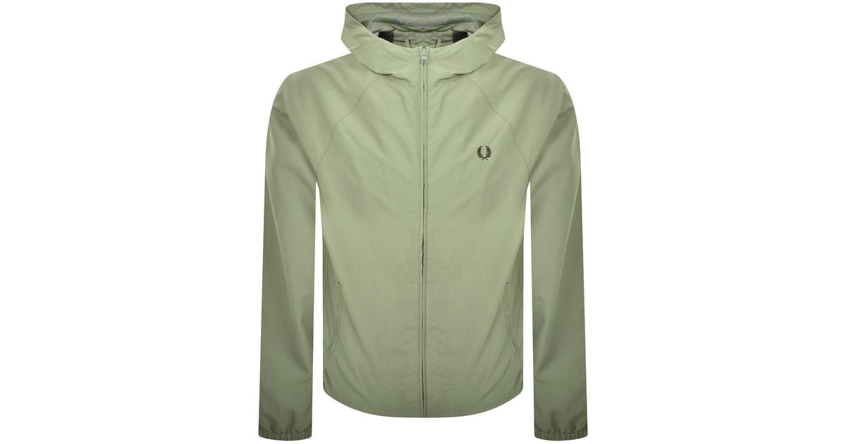 Fred Perry Taslan Shell Jacket in Green for Men | Lyst