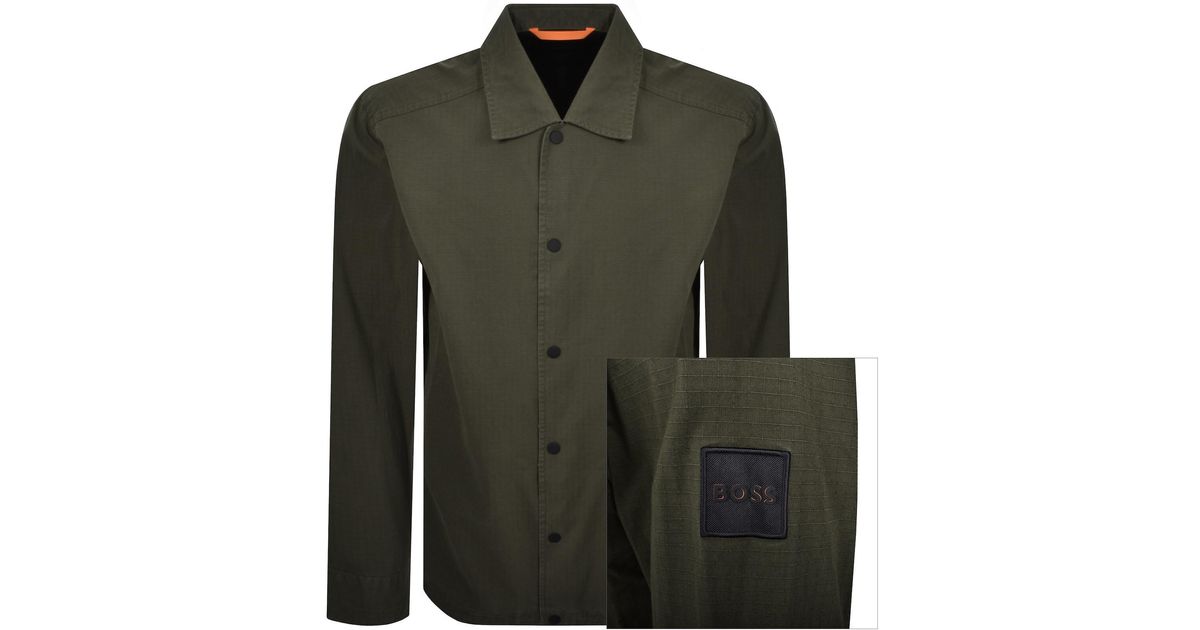 BOSS Boss Labib Overshirt in Green for Men | Lyst