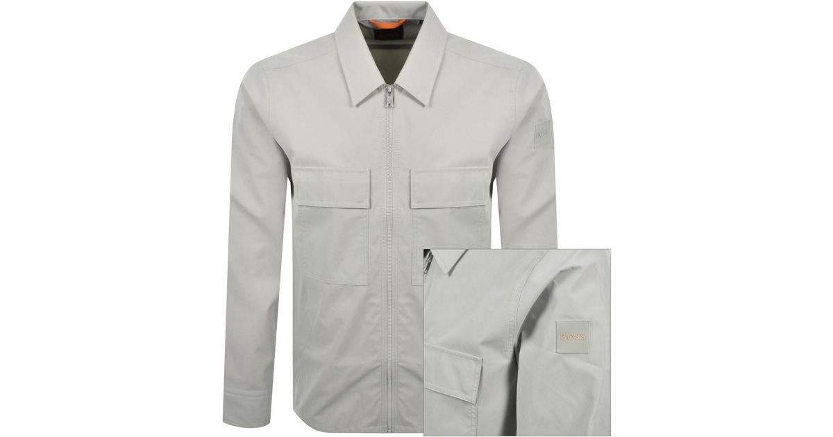 BOSS Boss Lozzy M Overshirt in Gray for Men | Lyst