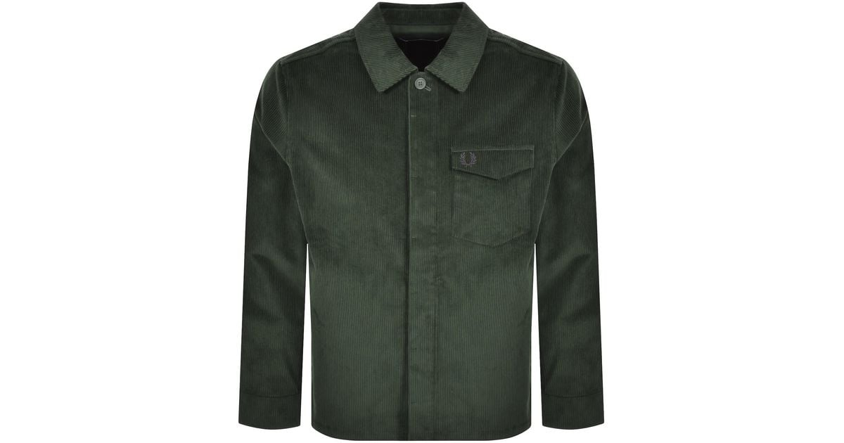 Fred Perry Corduroy Overshirt Court in Green for Men | Lyst UK