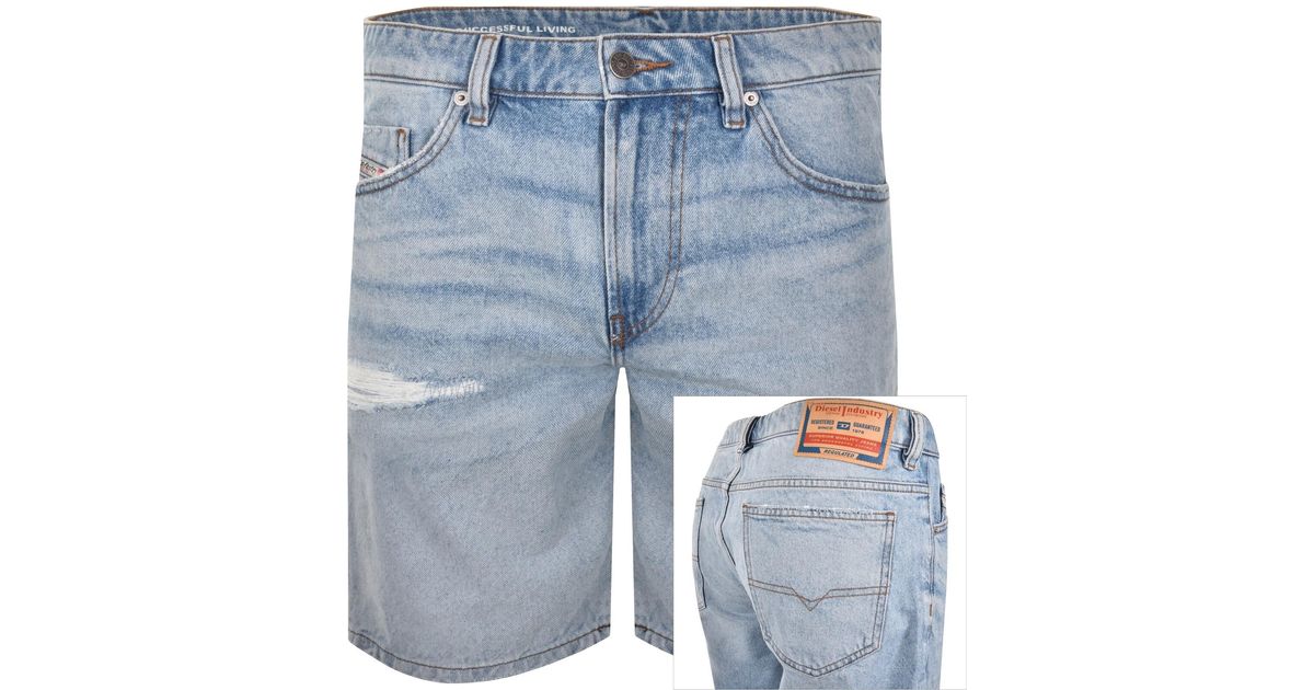 DIESEL Fin Denim Shorts Light Wash in Blue for Men | Lyst
