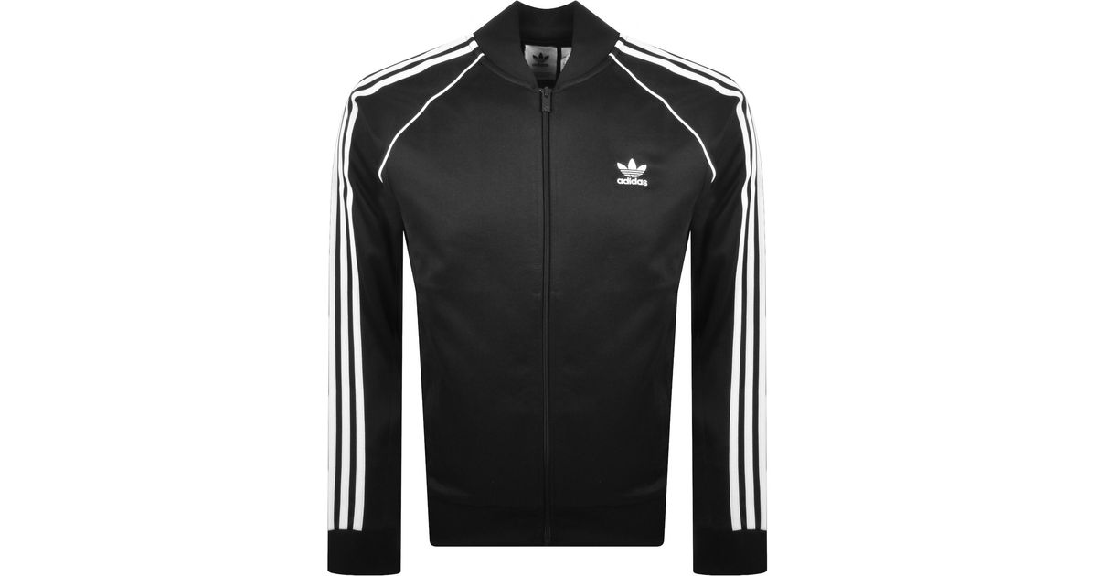 adidas Originals Full Zip Track Top in Black for Men | Lyst
