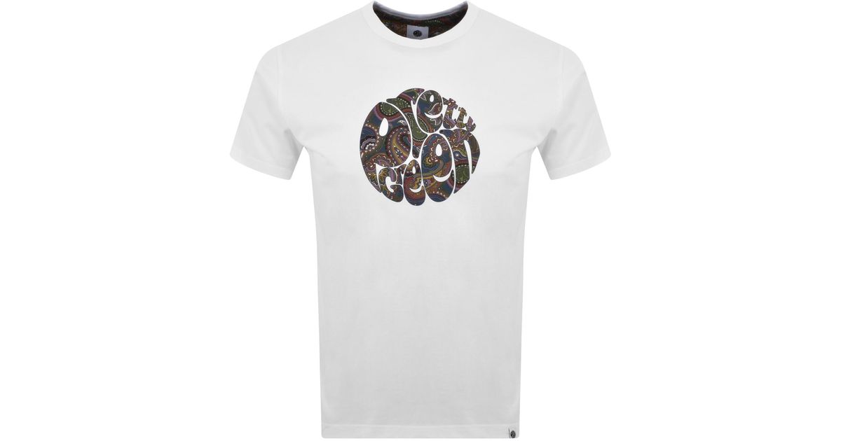 Pretty Green Pretty 15Th Anniversary Logo T Shirt in White for Men | Lyst