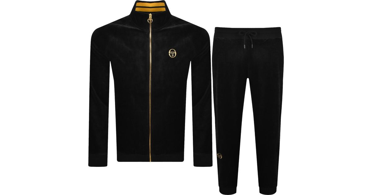 Sergio Tacchini Court Velour Tracksuit in Black for Men | Lyst UK