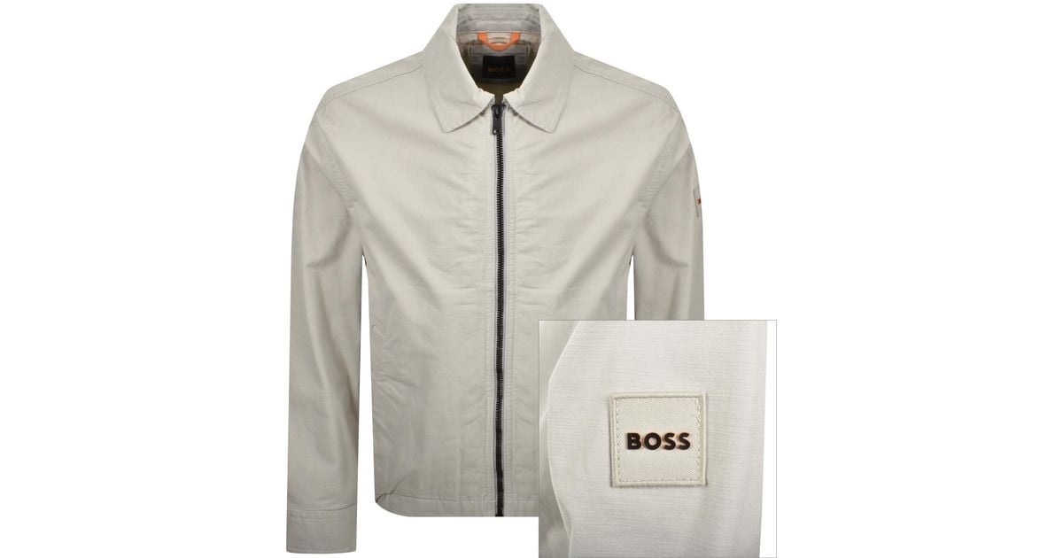 BOSS Boss Ocrush Twill Jacket Light in Grey for Men | Lyst UK